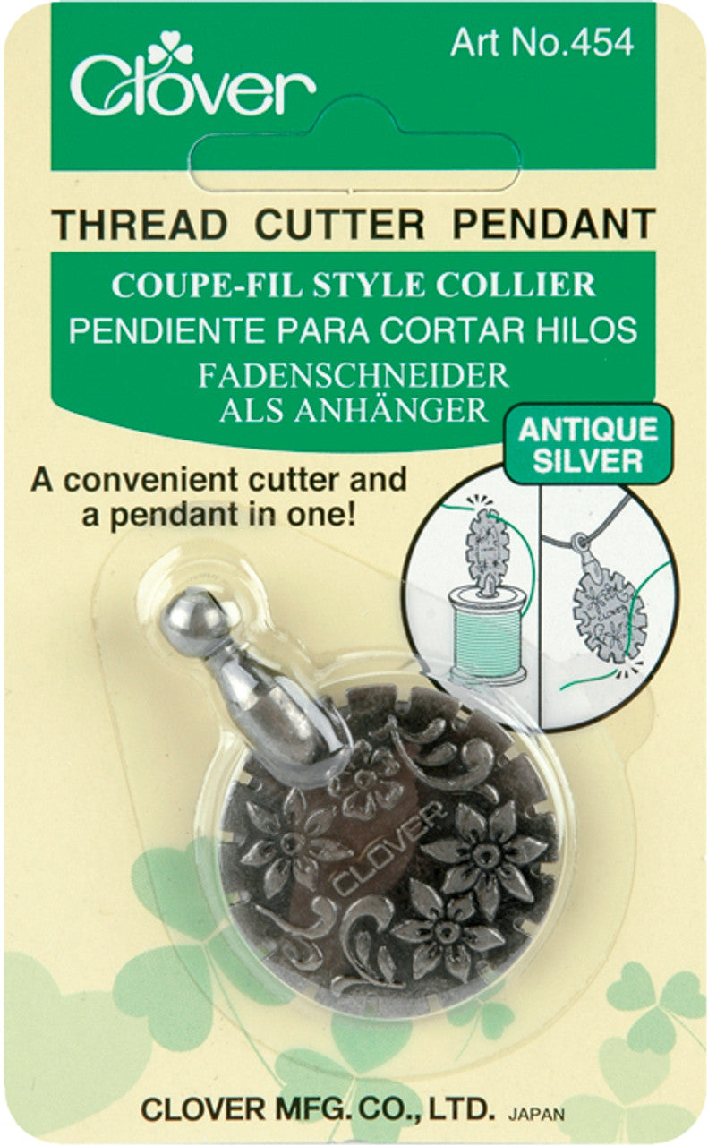 Clover Thread Cutter Pendant-Antique Silver — Scrap-a-Doodles