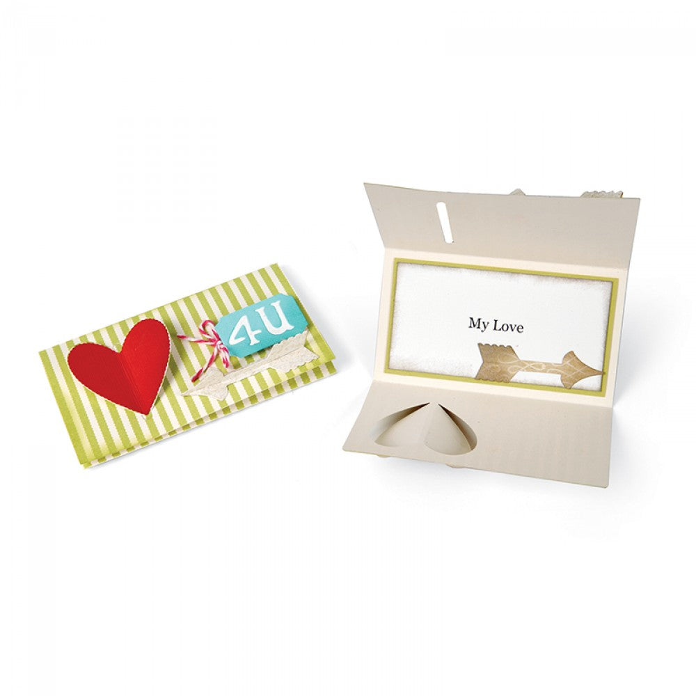 Sizzix - Thinlits Die Set 5PK - Card w/Folding Closure, Hearts & Arrow — Scrap-a-Doodles