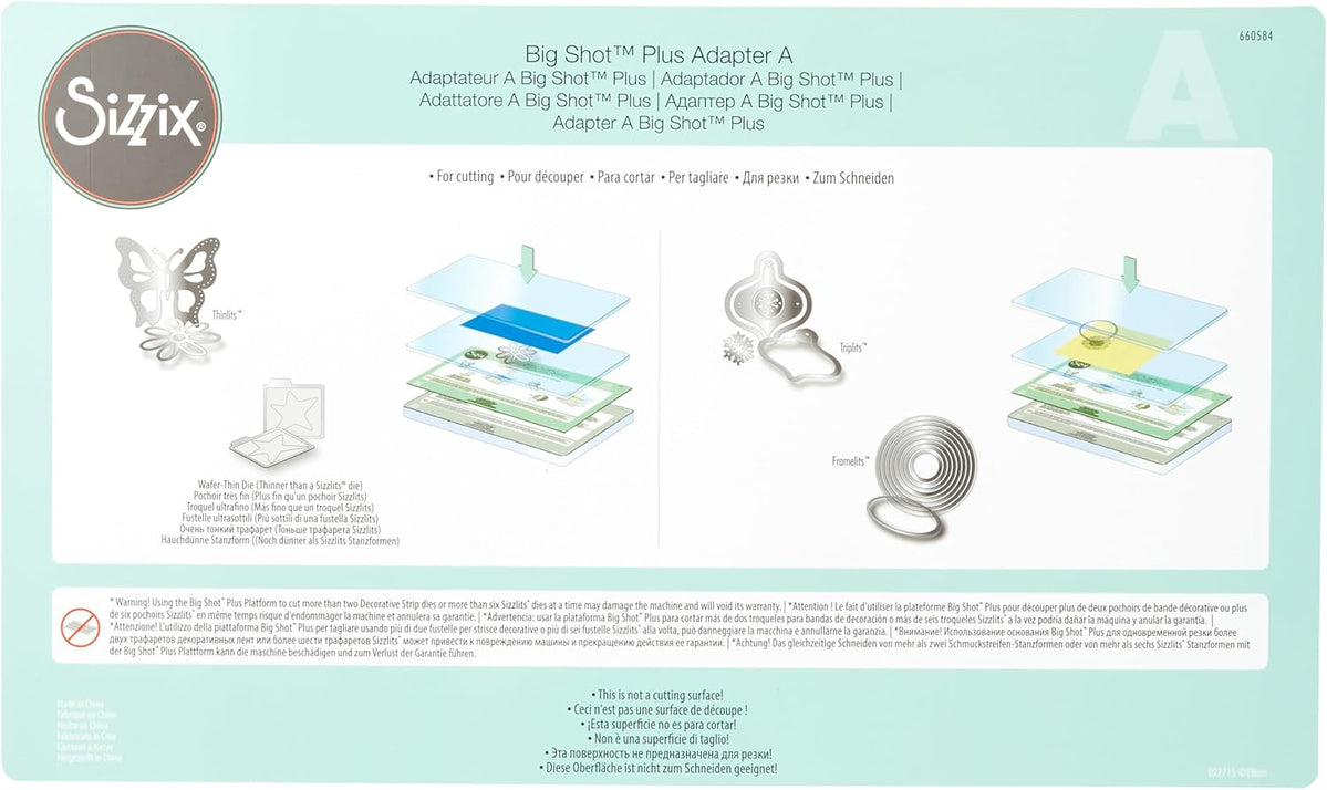 Sizzix Big Shot Plus Standard Adapter A 9"X15" — Scrap-a-Doodles