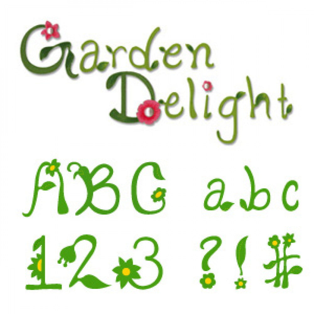 Sizzix - Sizzlits - Alphabet Set 35 Dies - Garden Delight — Scrap-a-Doodles