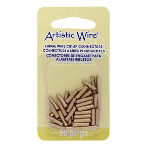 Beadalon - Artistic Wire Large Crimp Tubes, 10 mm / .4 in, Brass Color ...