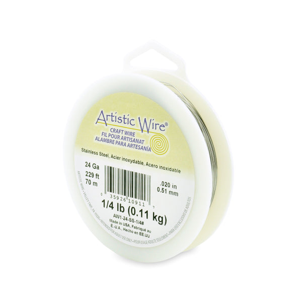 Beadalon - Artistic Wire, 24 Gauge / .51 mm Stainless Steel Craft Wire ...