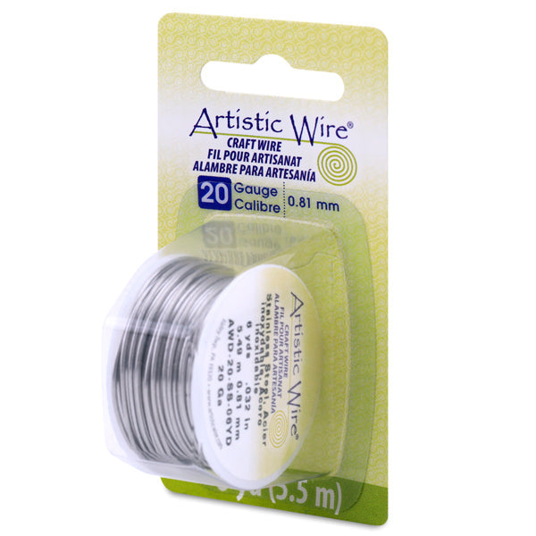 Artistic Wire, 20 Gauge / .81 mm Stainless Steel Craft Wire, 6 yd / 5 ...