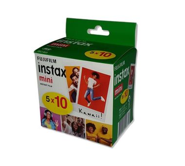 Fujifilm - Instax - Mini Instant Film (50 Sheets) White - Five Pack ...