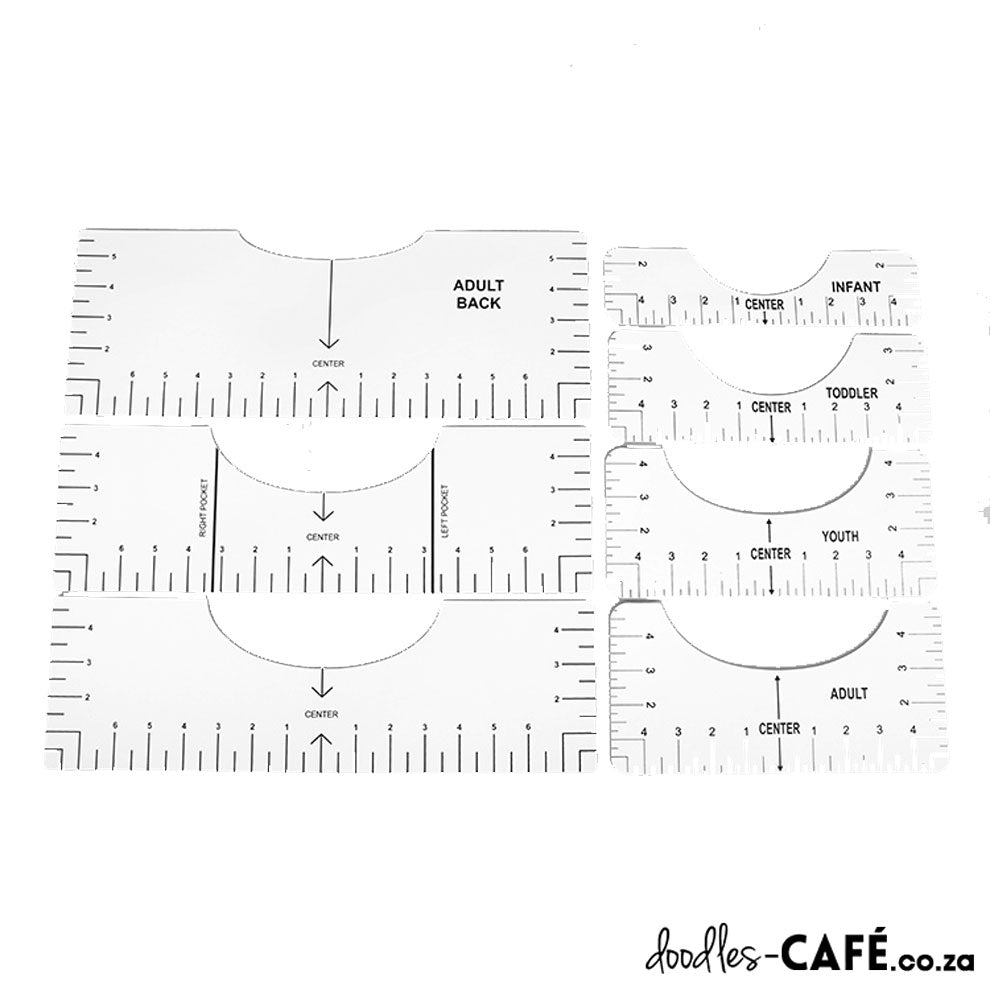Doodles - Heat Press T-Shirt Rulers Guide Alignment - 7 Piece — Scrap-a ...